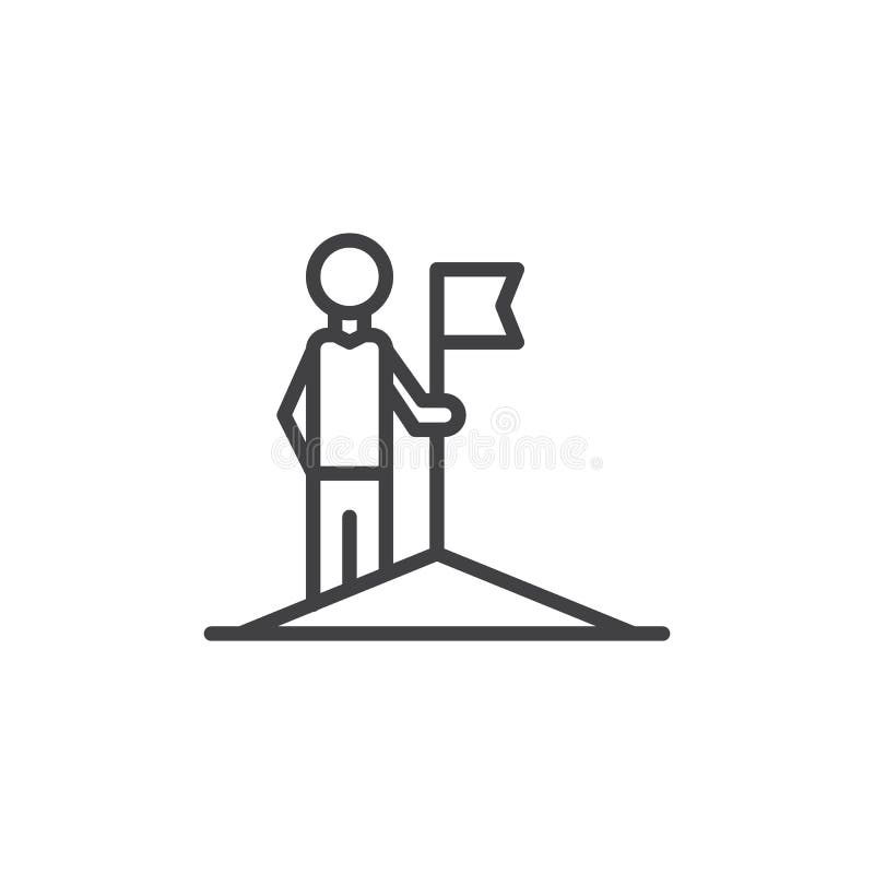 Icono de la línea de meta ilustración del vector. Ilustración de ...