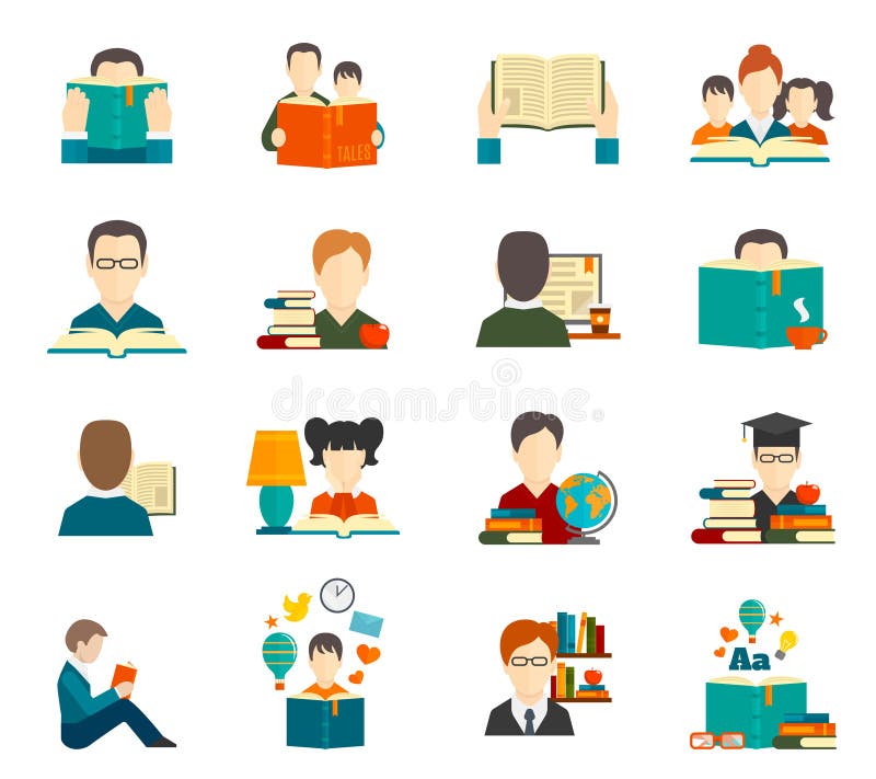 Icono de la lectura plano ilustración del vector. Ilustración de ...