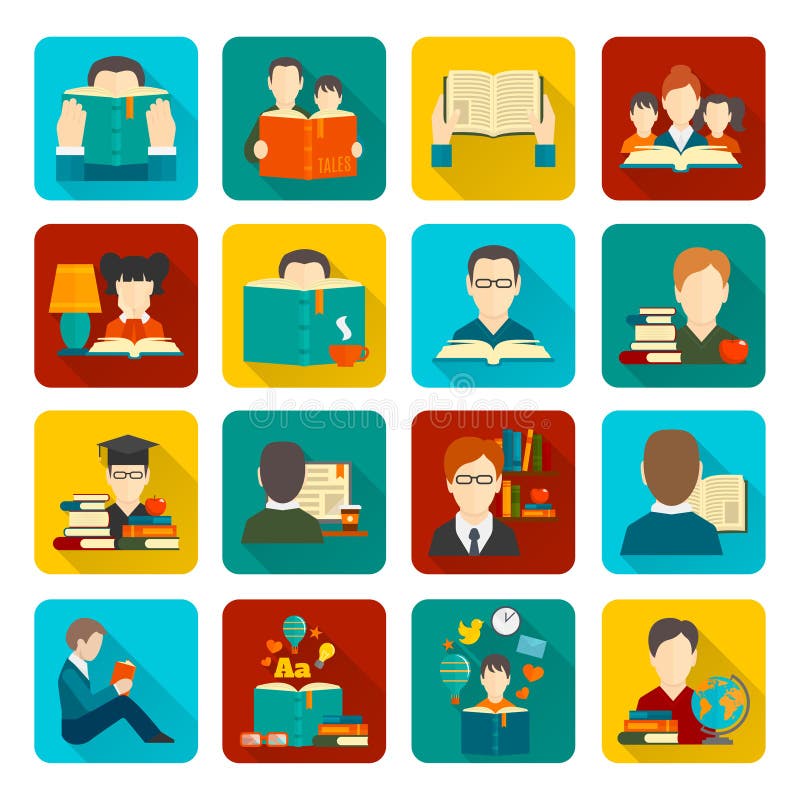 Icono de la lectura plano ilustración del vector. Ilustración de ...