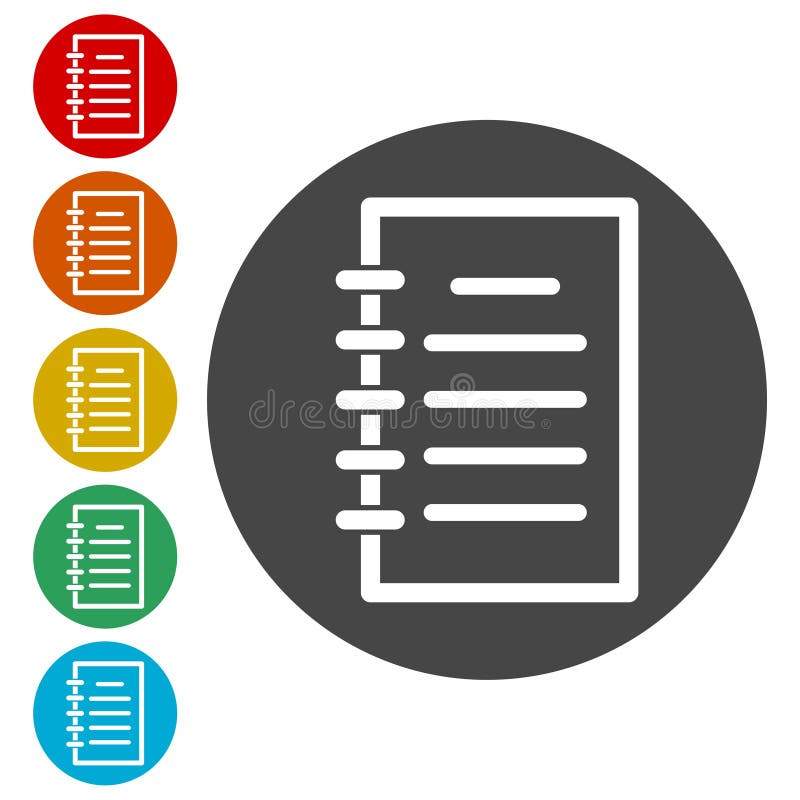 Icono De La Libreta, Icono Del Cuaderno Ilustración del Vector ...