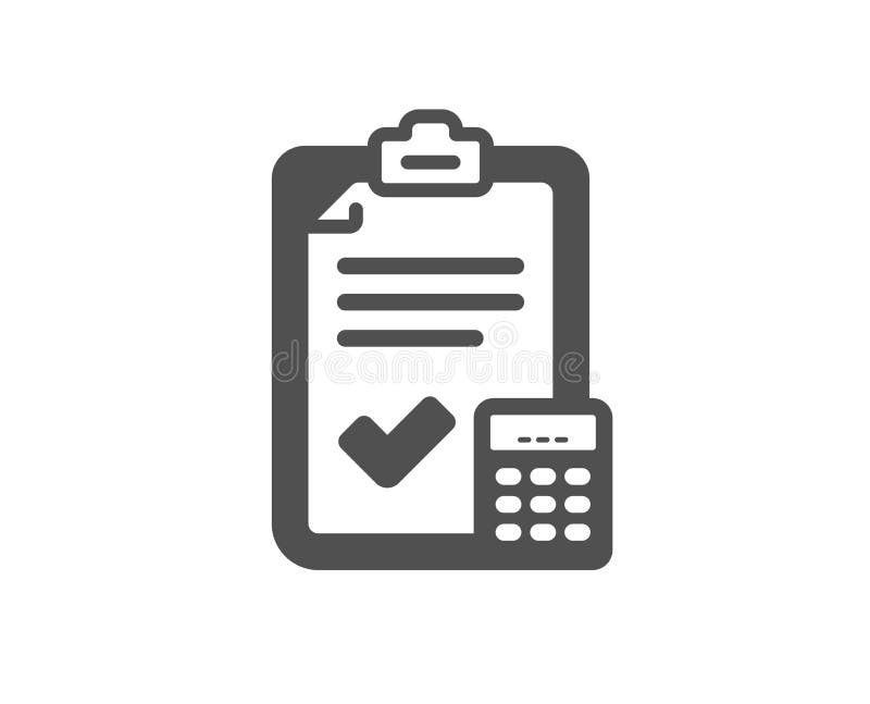 Icono De La Lista De Control Que Considera Muestra De La Calculadora ...