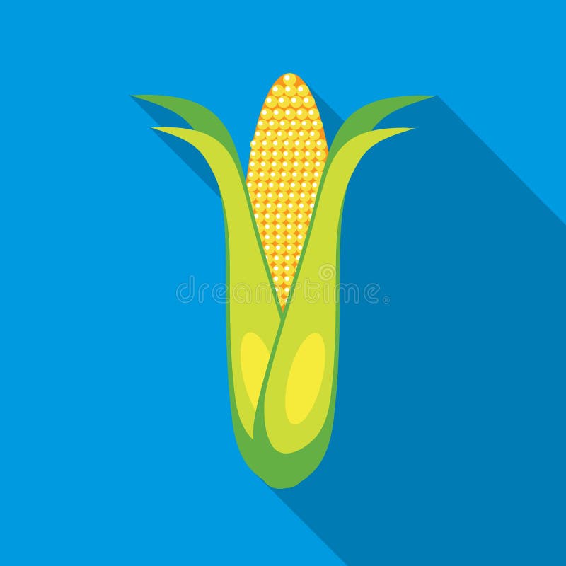 Icono De La Mazorca De Maíz En Estilo Plano Stock de ilustración ...