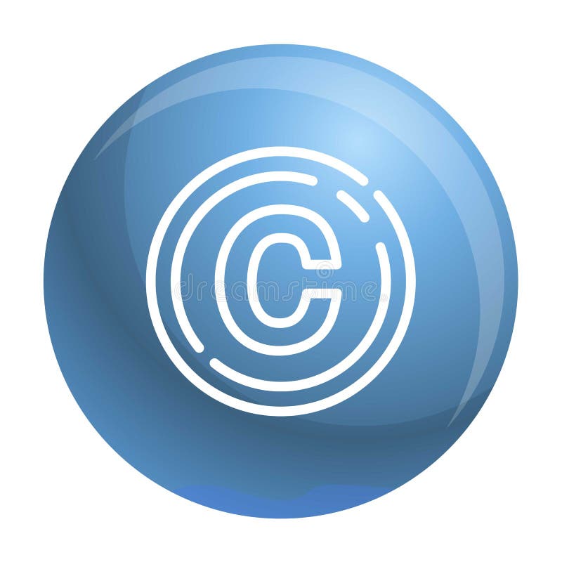 Icono De La Muestra De Copyright, Estilo Del Esquema Ilustración del ...