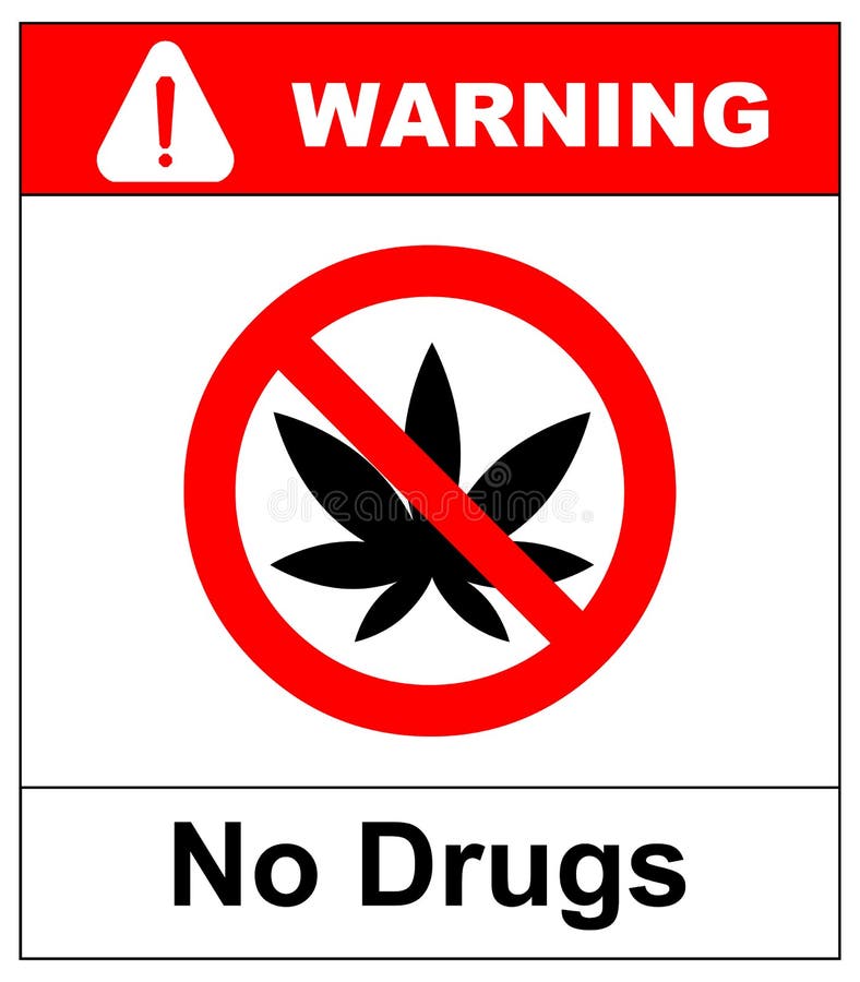 Prohibition Sign Icon No Cannabis Illustration Isolated On White With A