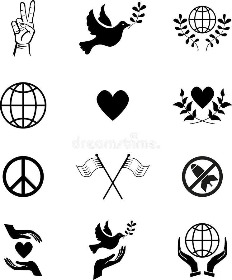 Icono de la paz ilustración del vector. Ilustración de elemento - 64545333