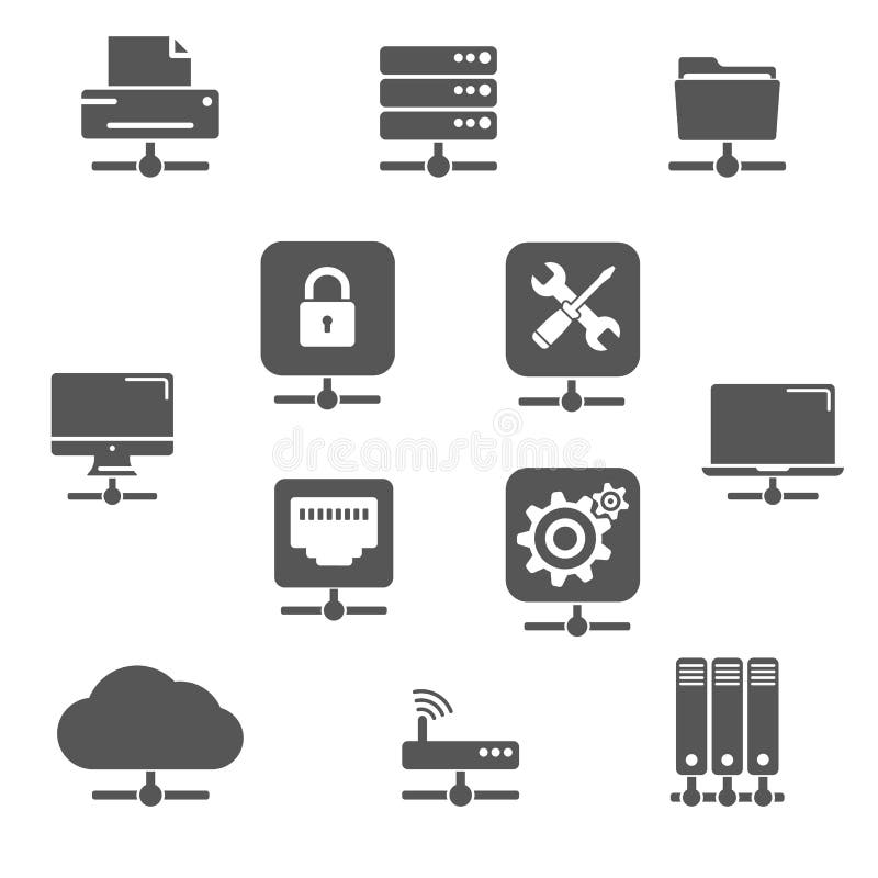 Ethernet, icono de la red ilustración del vector. Ilustración de global ...