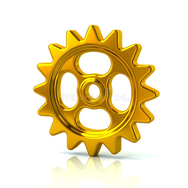 Icono De La Rueda De Engranaje Del Oro Stock de ilustración ...