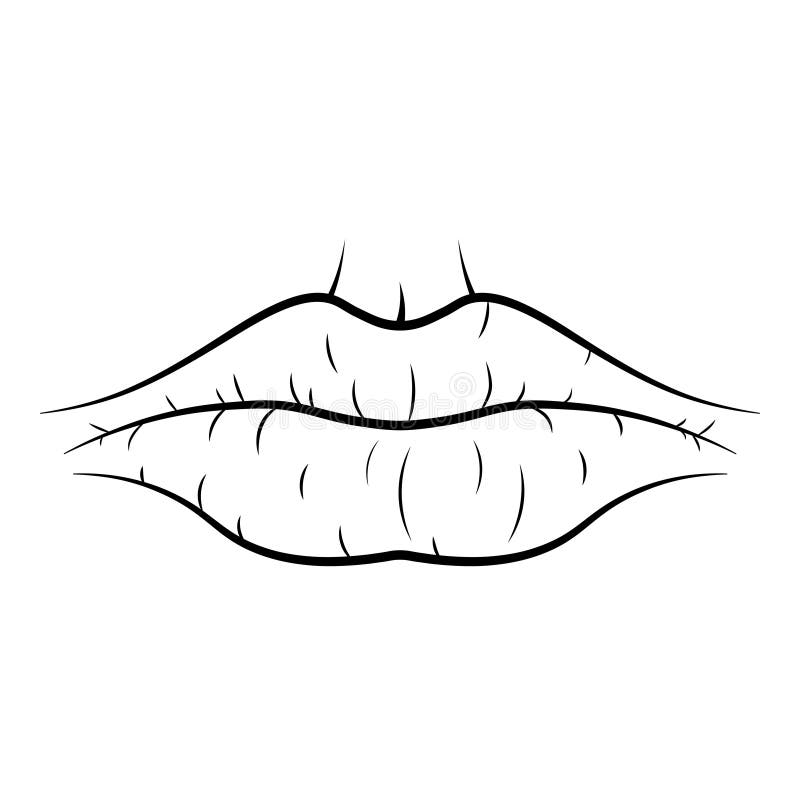 Silueta de la boca ilustración del vector. Ilustración de maquillaje ...