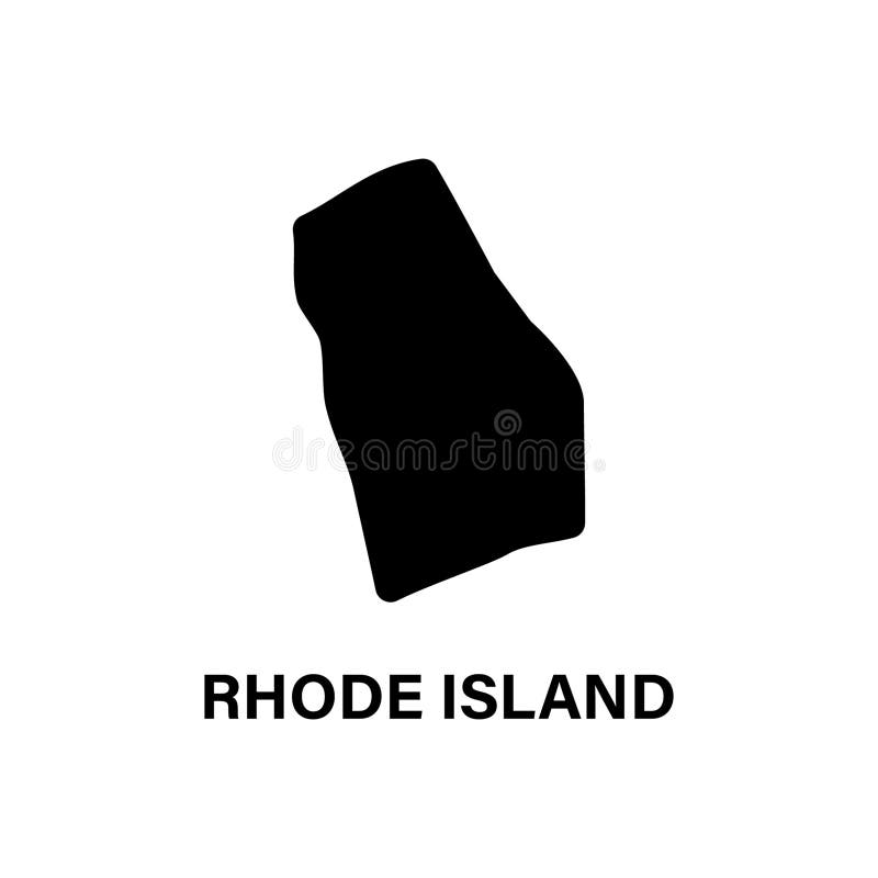 Icono De La Silueta Del Mapa Del Estado De La Isla De Rhode. Stock de ...