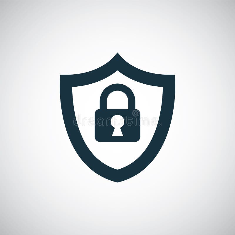 Icono De La Tecla Escudo Para Web Y Ilustración del Vector ...