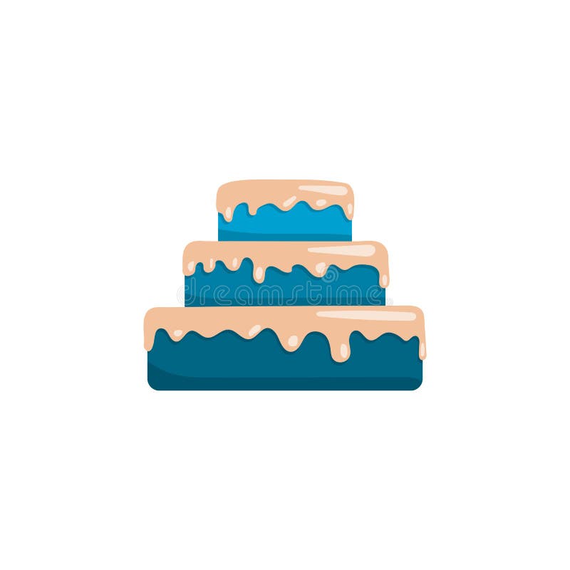 Vector Del Icono De La Torta De Cumpleaños, Muestra Plana Llenada ...