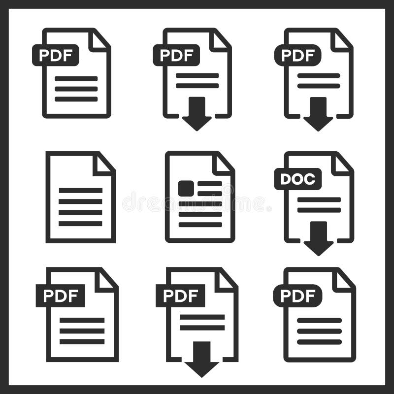 Icono De La Transferencia Directa Del Archivo PDF Texto Del Documento ...