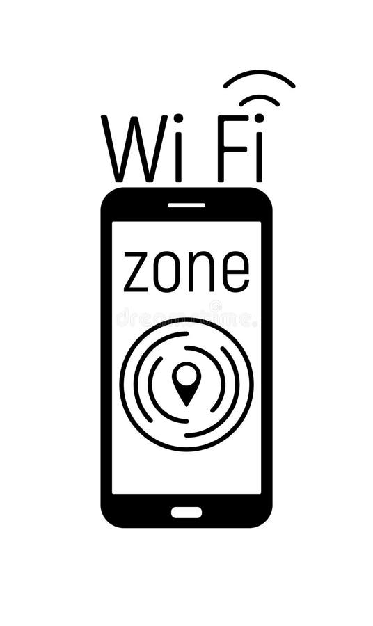 Icono de la zona del Wi-Fi ilustración del vector. Ilustración de ...