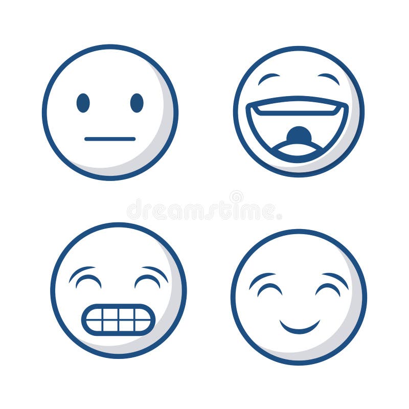 Icono De Las Caras De Los Emoticons Ilustración del Vector ...