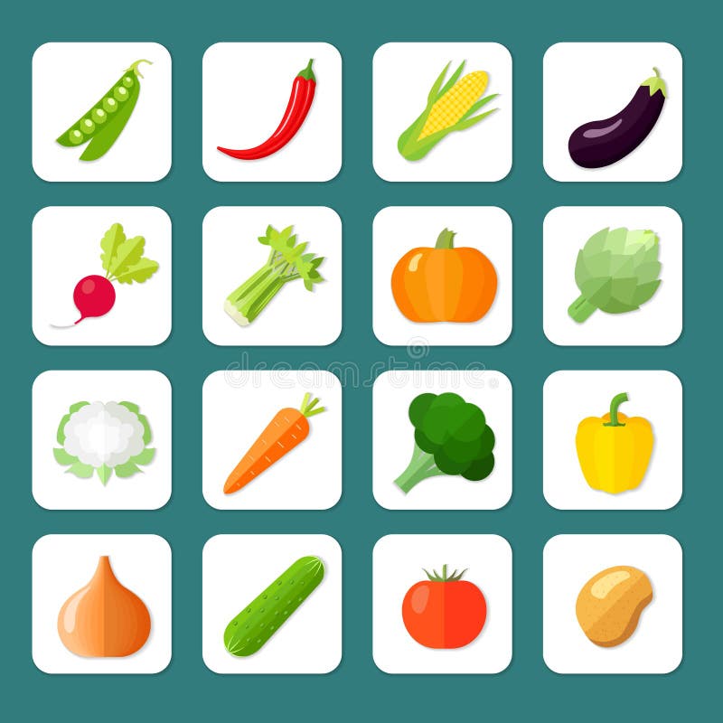 Icono De Las Verduras Plano Ilustración del Vector - Ilustración de ...