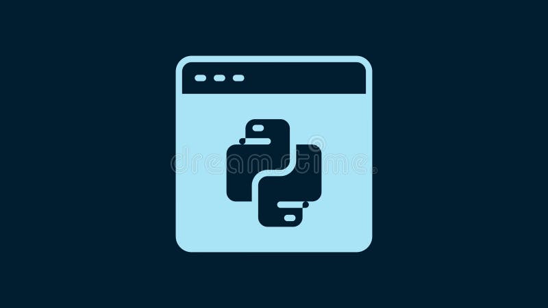 Icono De Lenguaje De Programación Piton Blanco Aislado En Fondo Azul ...