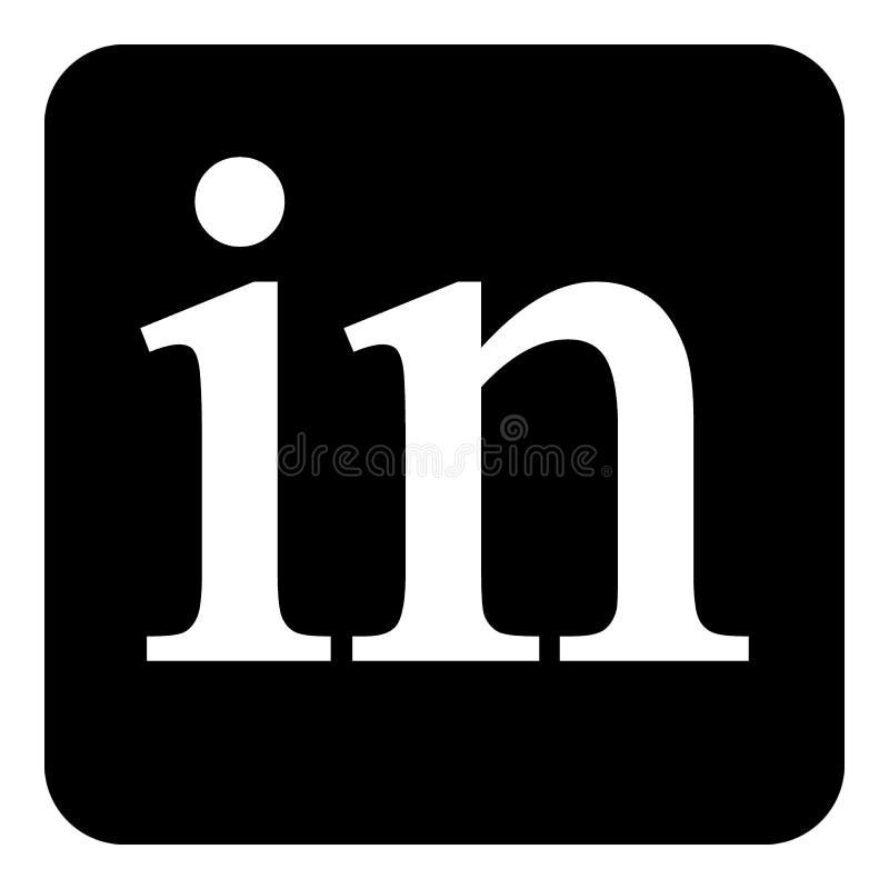 Icono De Linkedin En Blanco Foto de archivo editorial - Ilustración de ...