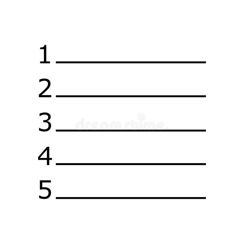 Icono De Lista Numerada Aislado En Fondo Blanco Ilustración del Vector ...