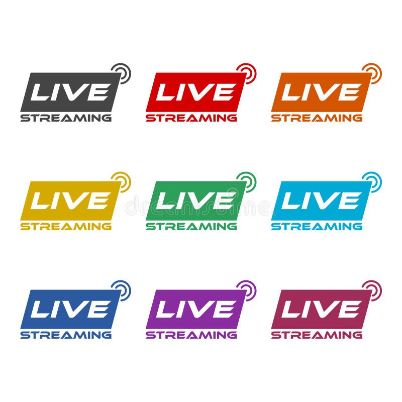 Icono De Live Streaming, Conjunto De Colores Ilustración del Vector ...