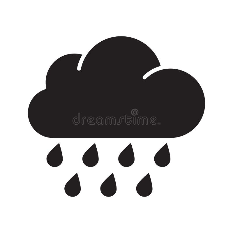 Icono De Lluvia. Símbolo De Lluvia En La Nube. Ilustración del Vector ...