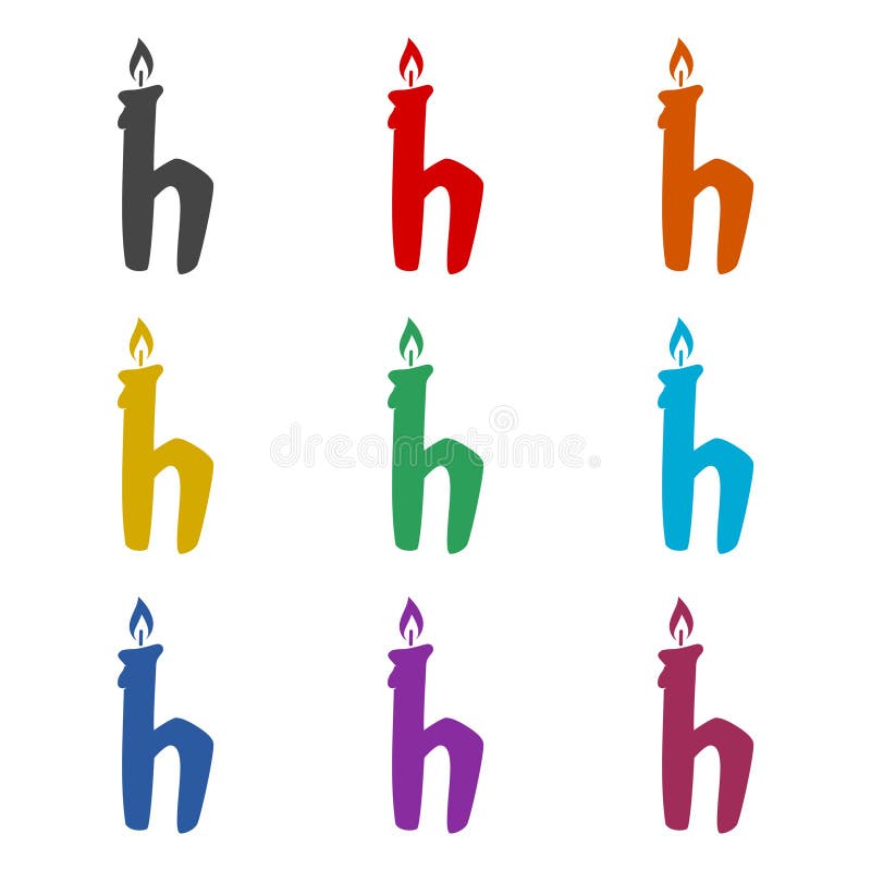 Icono De Logotipo De Letra H, Conjunto De Colores Ilustración del ...