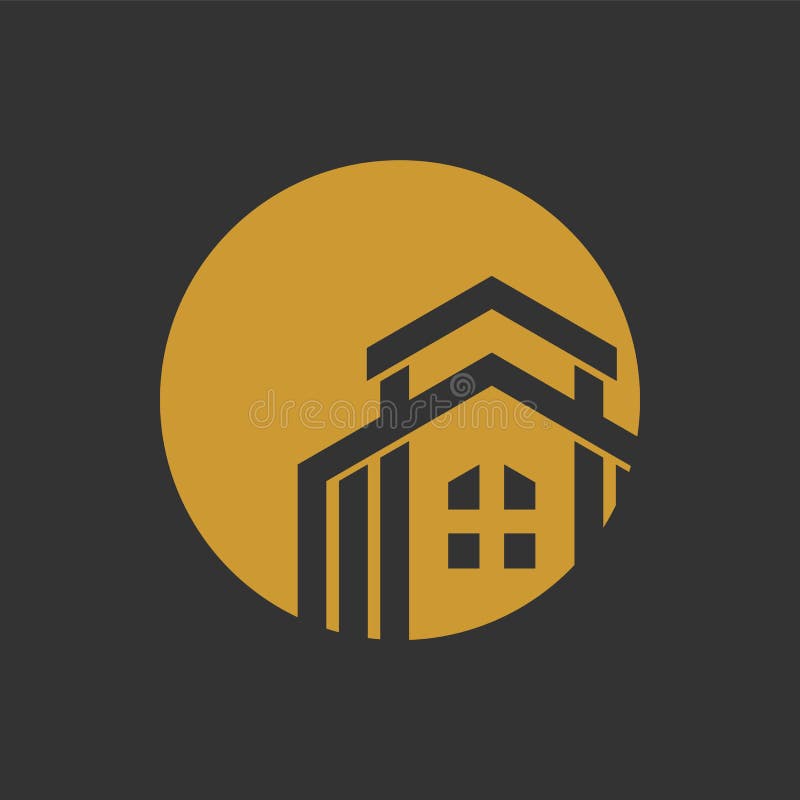 Icono De Lujo De La Circular Del Oro De La Residencia Ilustración del ...