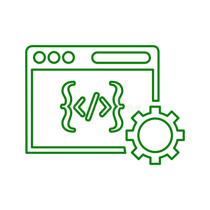 Icono De Línea De Desarrollo De Codificación De Código. Vector De Esquema Ilustración del Vector ...