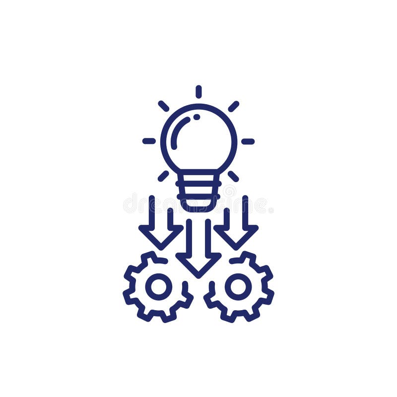 Icono De Línea De Implementación En Blanco Ilustración del Vector ... Icono De Línea De Implementación En Blanco Ilustración del Vector ...