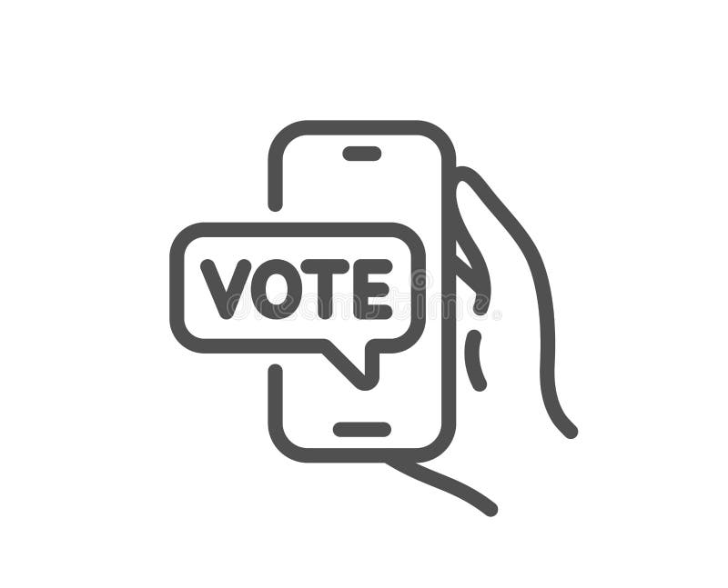 Icono De Línea De Votación En Línea Signo De Voto Por Internet Vector