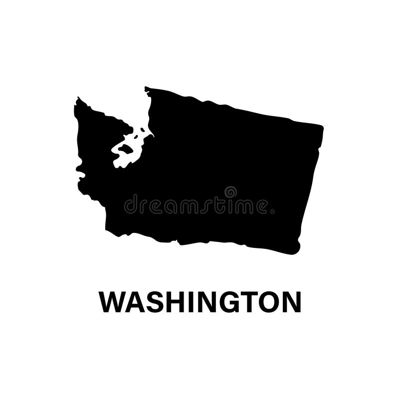 Icono De Mapa De Silueta De Estado De Washington. Stock de ilustración ...