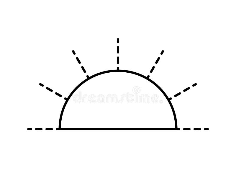 Icono De Medio Sol. El Tiempo Matutino Con La Mitad Del Sol Ilustración ...
