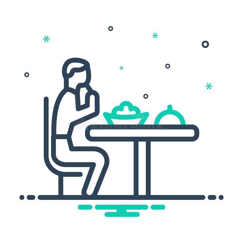 Icono De Mezcla Negra Para Comer, Tragar Y Comer Ilustración del Vector ...