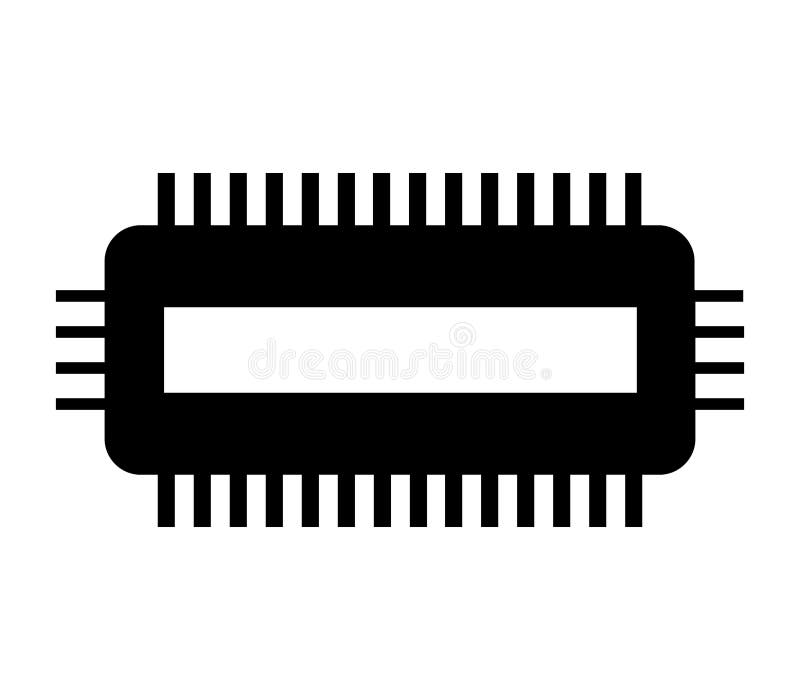 Icono De Microchip Ilustrado En Vector Sobre Fondo Blanco Stock de ...