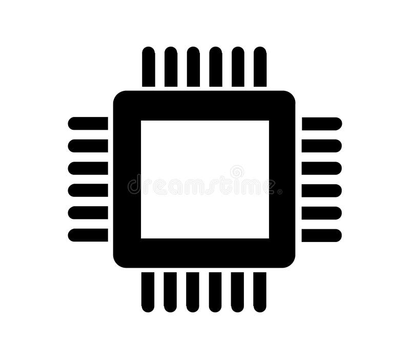 Icono De Microchip Ilustrado En Vector Sobre Fondo Blanco Stock de ...