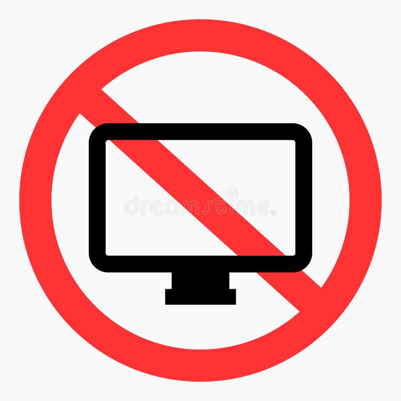 Icono de no monitor stock de ilustración. Ilustración de vector - 264717162