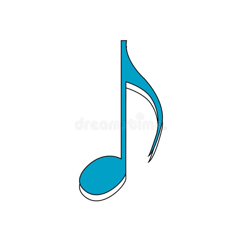 Icono De Nota Musical. Símbolo De Nota Azul. Ilustración del Vector ...