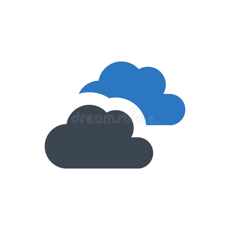 Nubes Icono Color Azul Aislado En Fondo Blanco Ilustración del Vector ...