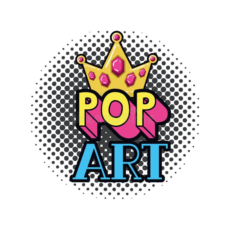 Icono De Oro Del Arte Pop De La Corona Ilustración del Vector ...