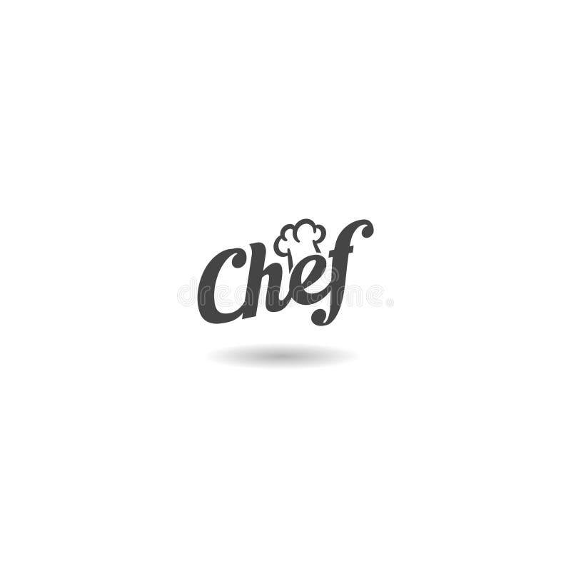 Icono De Palabra De Chef Con Sombra Ilustración del Vector ...