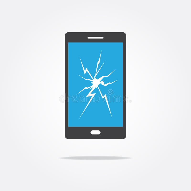 Icono de pantalla rota ilustración del vector. Ilustración de negro ...
