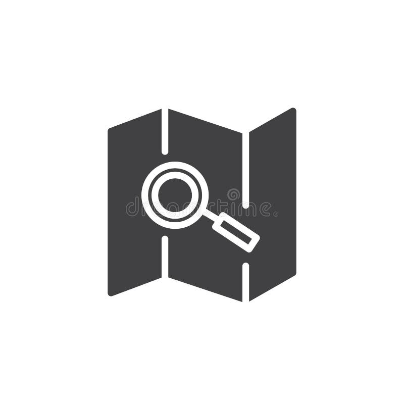 Icono De Papel Del Vector Del Mapa Y De La Lupa Ilustración del Vector ...