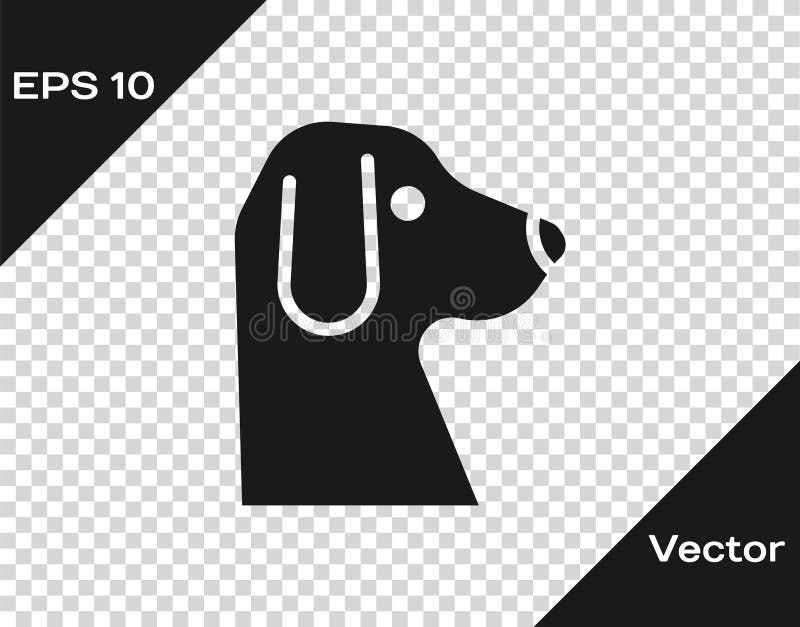 Icono De Perro Negro Aislado Sobre Fondo Transparente. Vector ...
