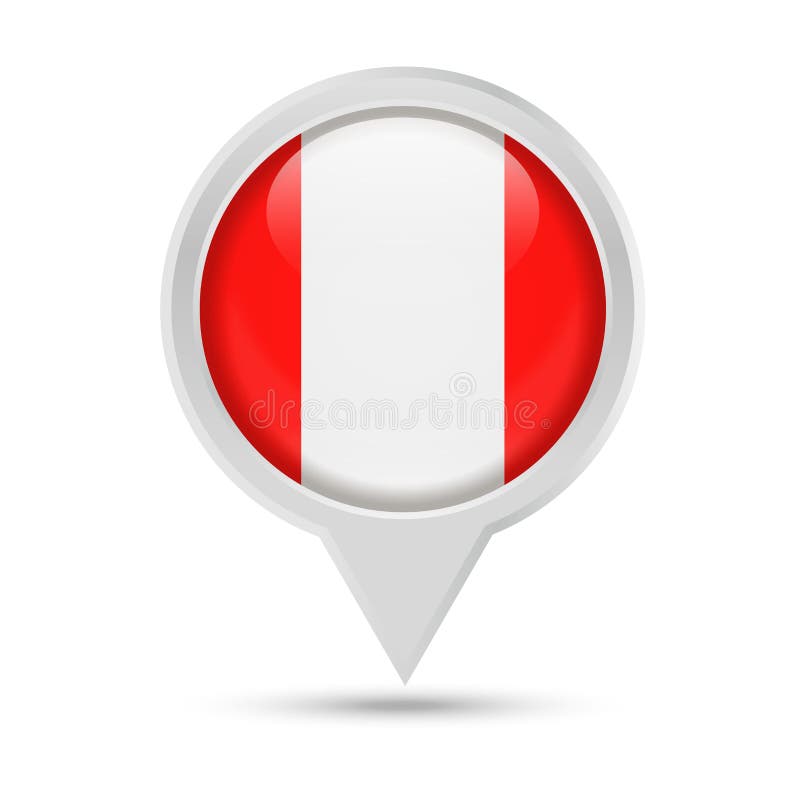 Icono De Peru Flag Round Pin Vector Stock de ilustración - Ilustración ...