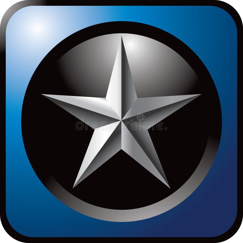 Icono De Plata Del Azul De La Estrella Ilustración del Vector ...