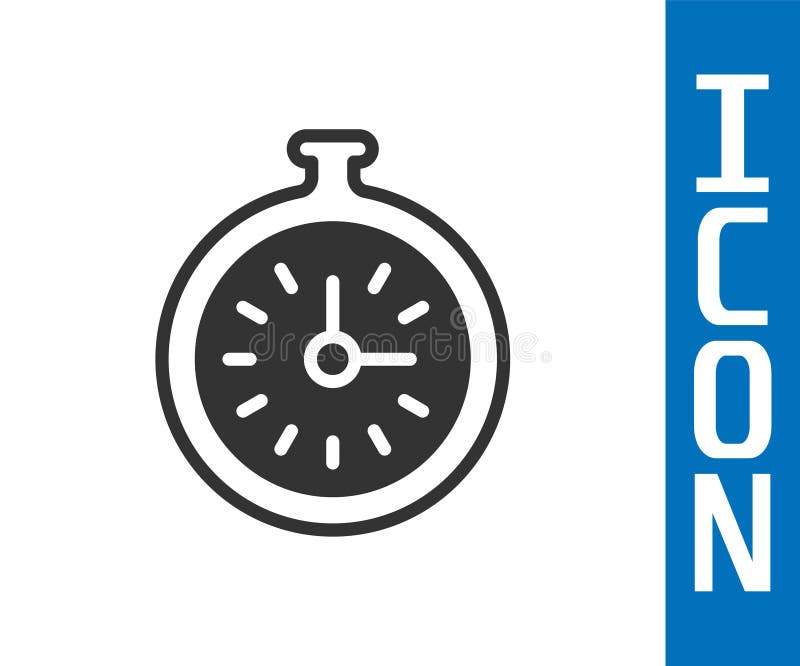 Icono De Reloj De Bolsillo Gris Aislado En Fondo Blanco. Vector ...