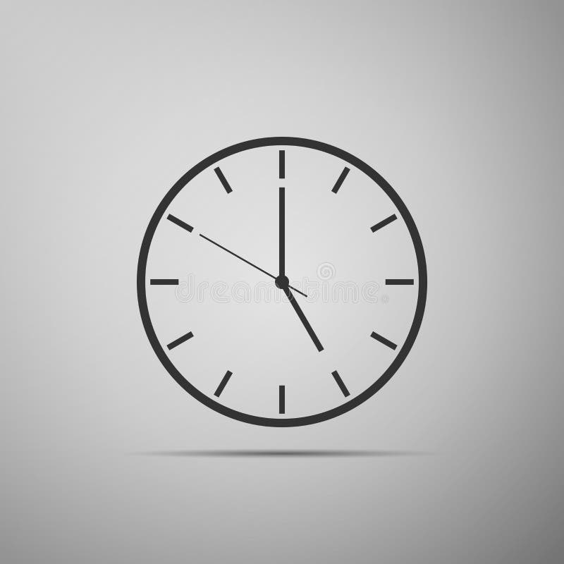 Icono de reloj en gris stock de ilustración. Ilustración de imagen ...