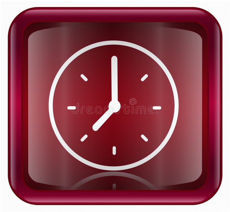 Icono de reloj rojo ilustración del vector. Ilustración de ciclo - 7179456