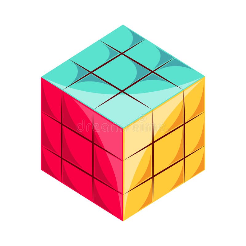 Icono De Retro De Cubo De Rubiks Ilustración del Vector - Ilustración ...