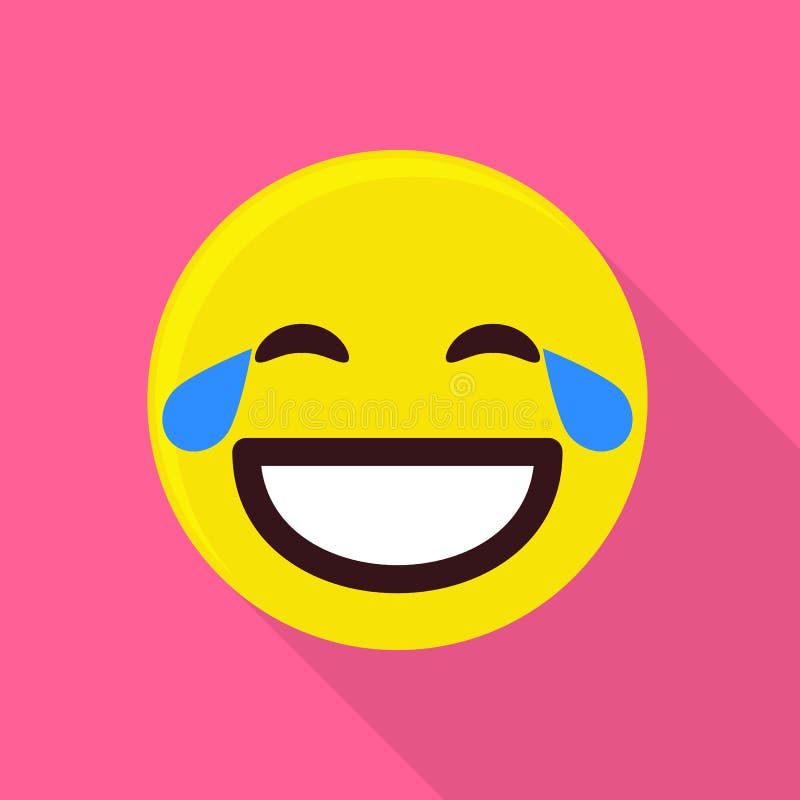 Icono De Risa Del Emoticon, Estilo Plano Ilustración del Vector ...