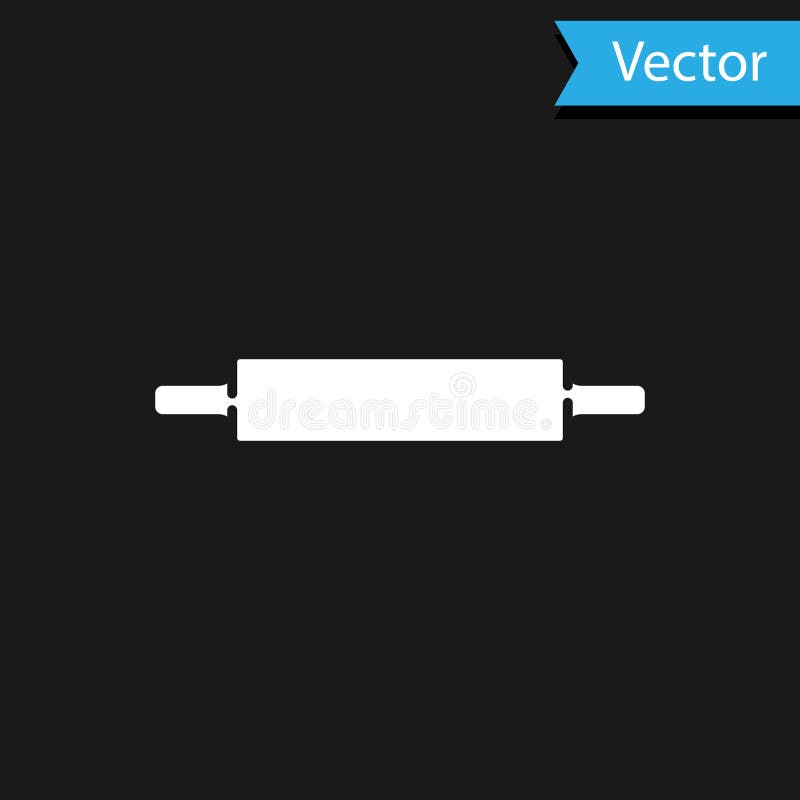 Icono De Rodillo Blanco Aislado Sobre Fondo Negro. Vector Ilustración ...